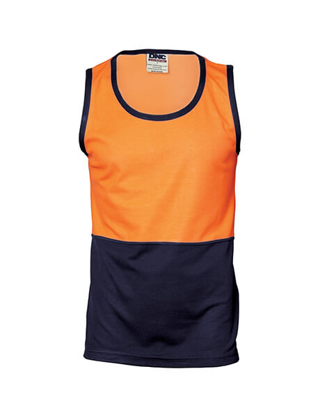 DNC Hi Vis Cotton Back Two Tone Singlet (3841) – allworkwear
